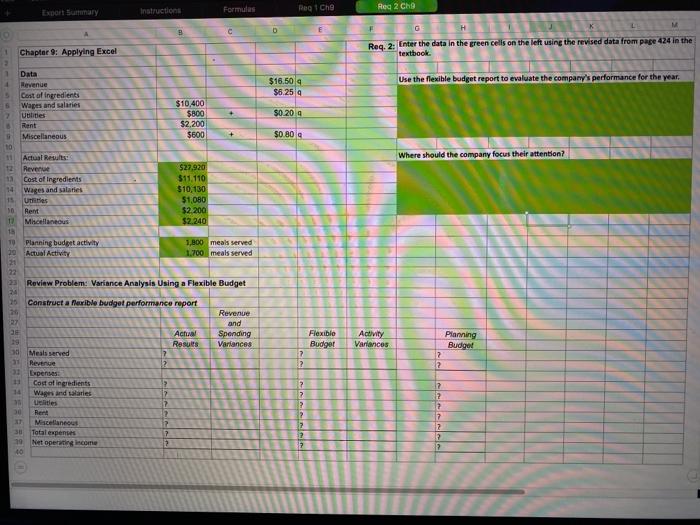 Solved Instructions Formulas Roq 1 Ch9 Reg 2 Ch9 А A B С D H | Chegg.com