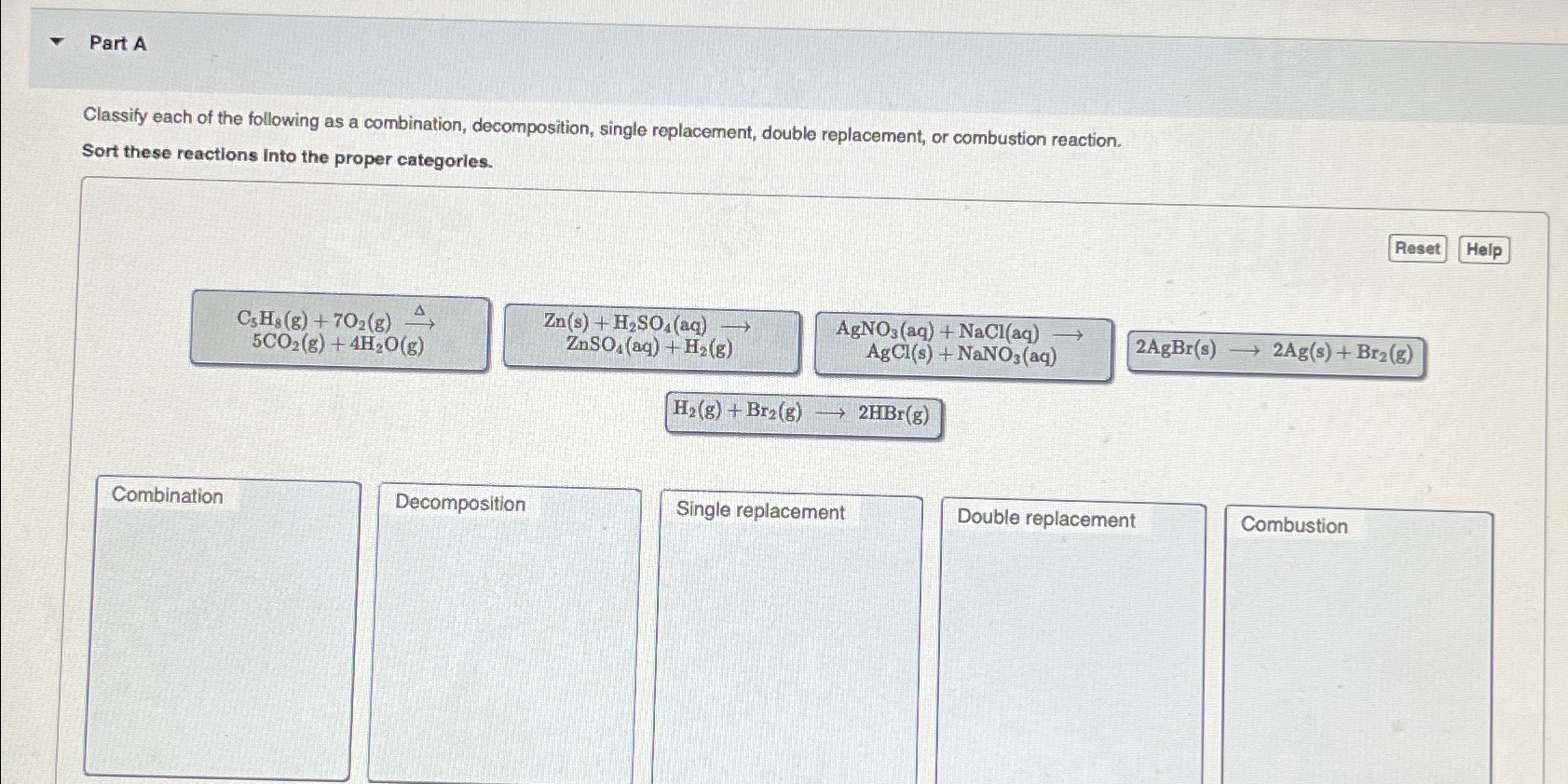 Solved Part AClassify each of the following as a | Chegg.com