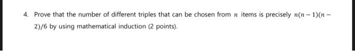 Solved 4. Prove that the number of different triples that | Chegg.com