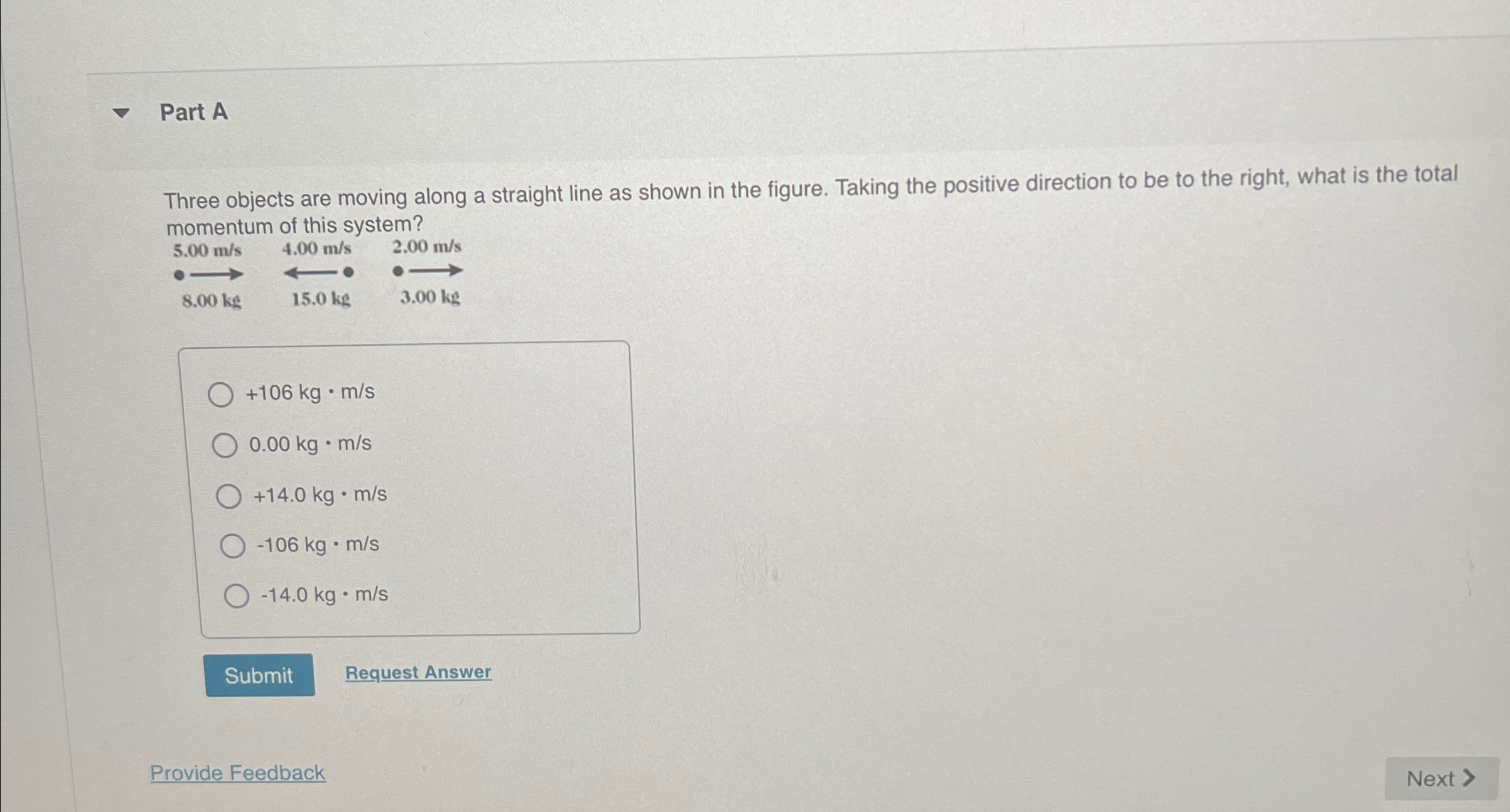 Solved Part AThree objects are moving along a straight line | Chegg.com