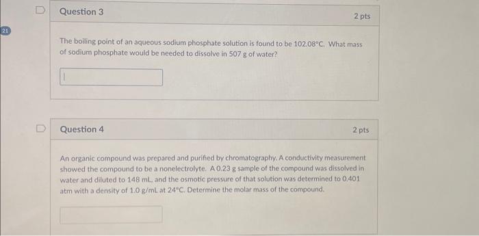 Solved The boiling point of an aqueous sodium phosphate | Chegg.com