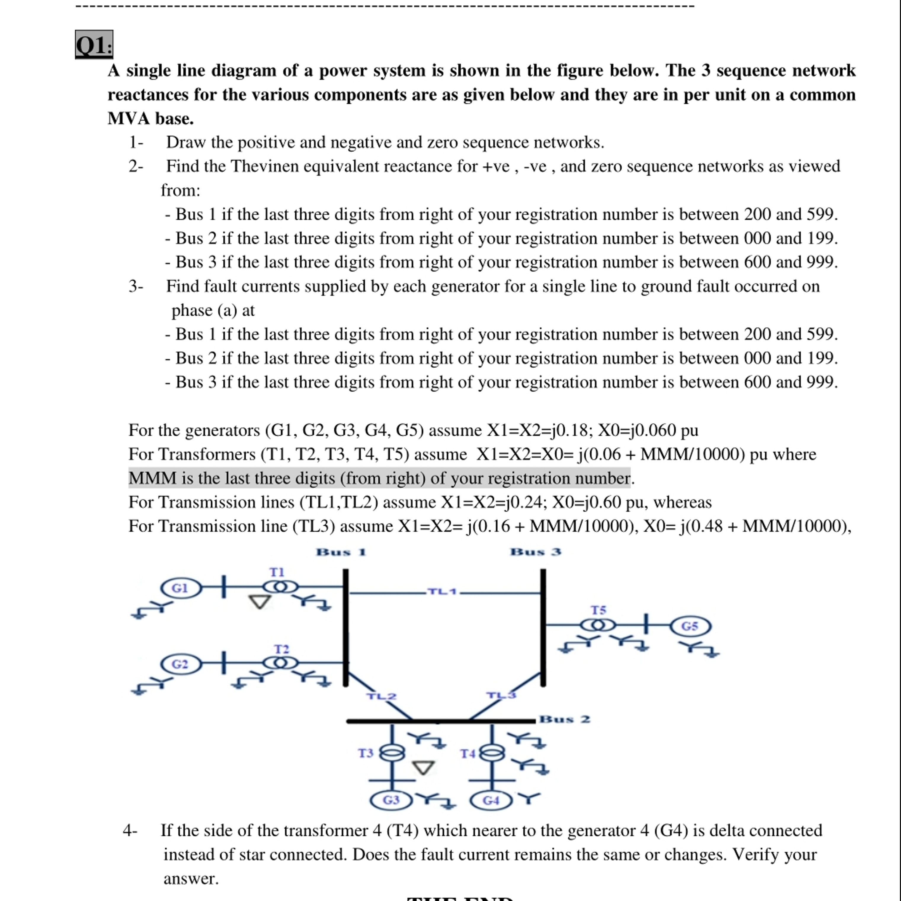 A single line diagram of a power system is shown in | Chegg.com