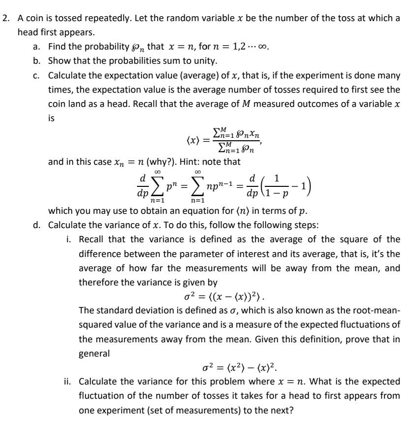 Solved A coin is tossed repeatedly. Let the random variable | Chegg.com