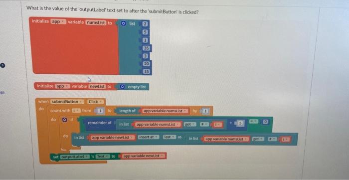 Solved What Is The Value Of The Outputlabel Text Set To 2637