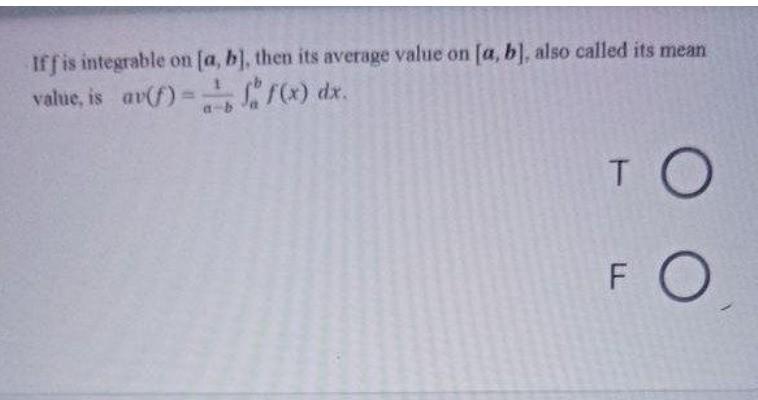 Solved If f is integrable on [a,b], then its average value | Chegg.com