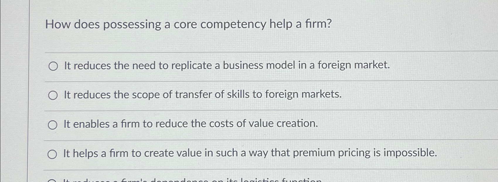 Solved How does possessing a core competency help a firm?It | Chegg.com