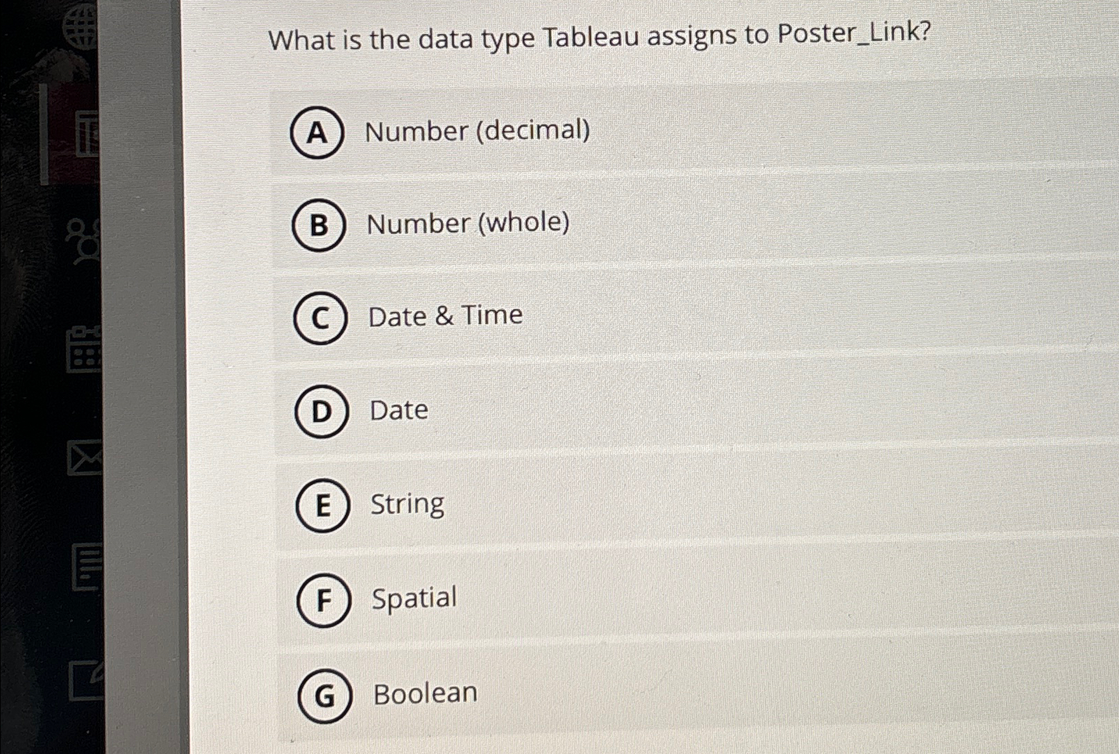 Solved What is the data type Tableau assigns to | Chegg.com