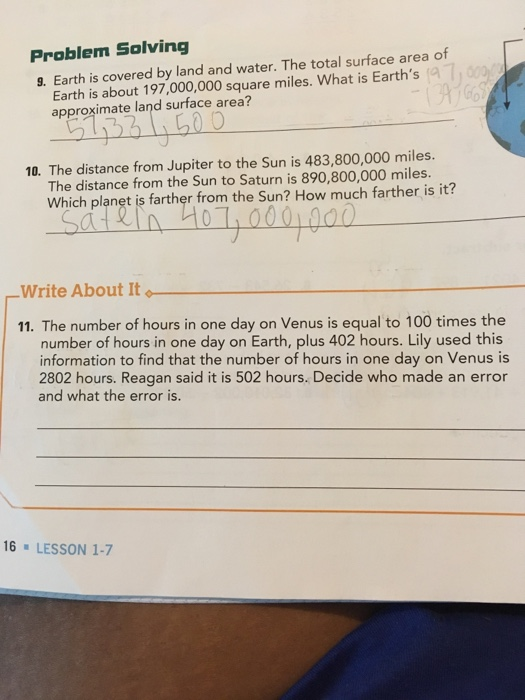 Solved Problem Solving 9. Earth is covered by land and | Chegg.com