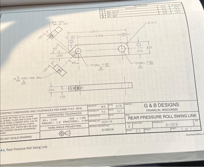 Solved Rear Pressure Roll Swing Link Refer to Activity Print | Chegg.com