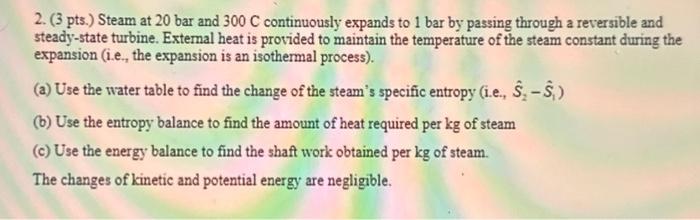 Solved this is thermodynamics please help2. (3 pts.) Steam | Chegg.com