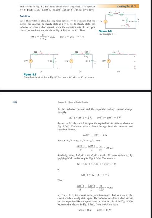 Solved V 0 5vi 0 Oasecond Order Circuits Evenone Who Can Chegg