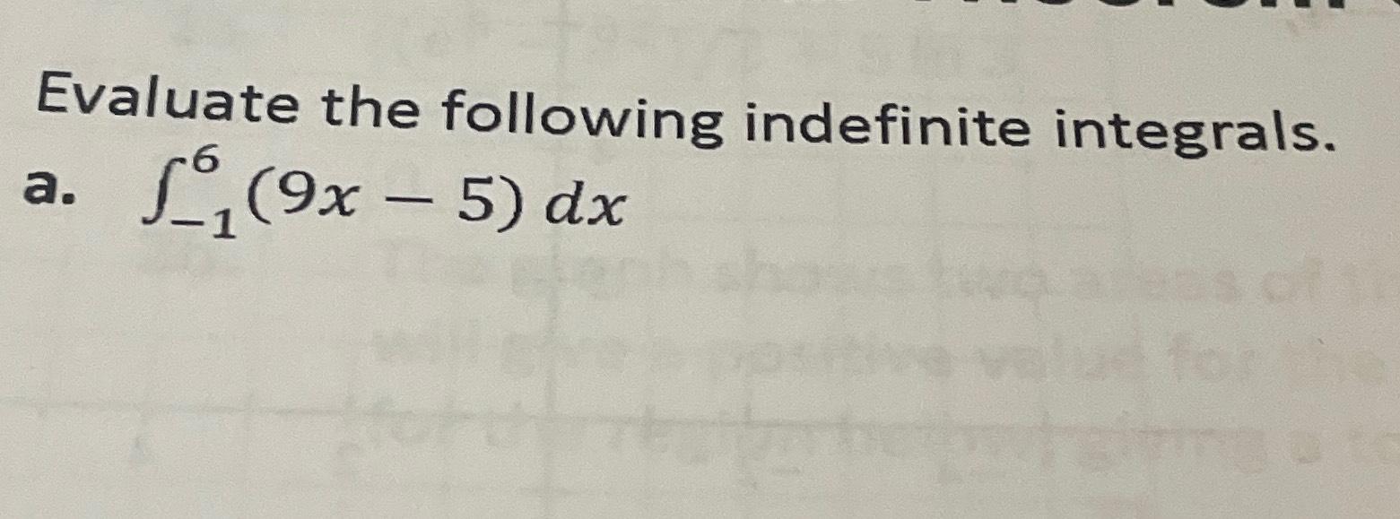 Solved Evaluate the following indefinite | Chegg.com
