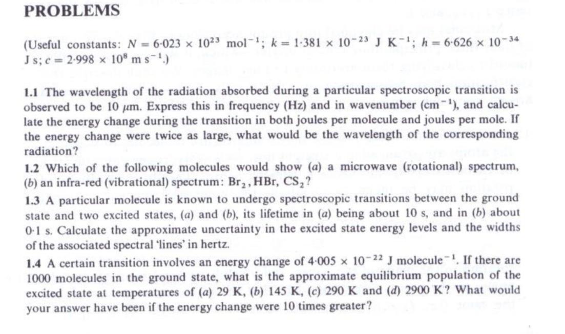 Solved PROBLEMS(Useful constants: | Chegg.com