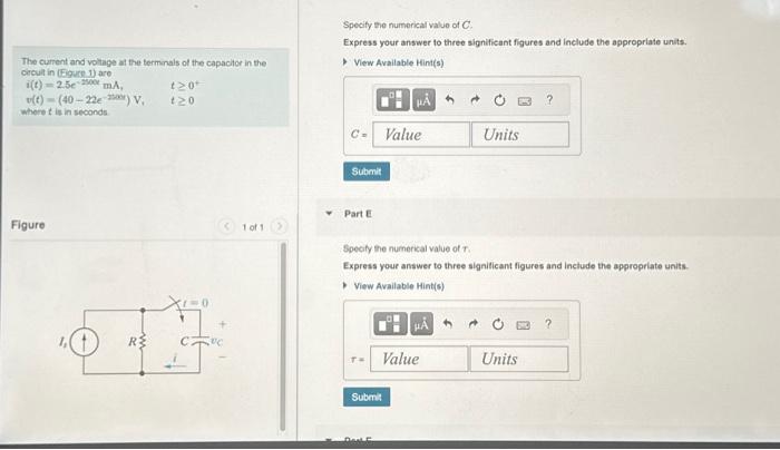Solved The current and voltage at the terminals of the | Chegg.com