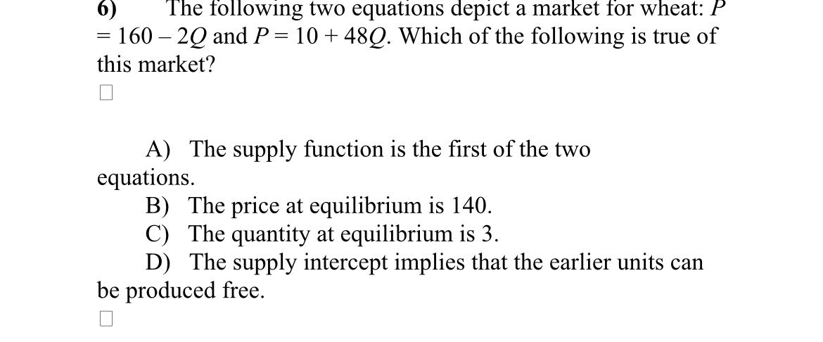 Solved The following two equations depict a market for | Chegg.com Solved The following two equations depict a market for | Chegg.com