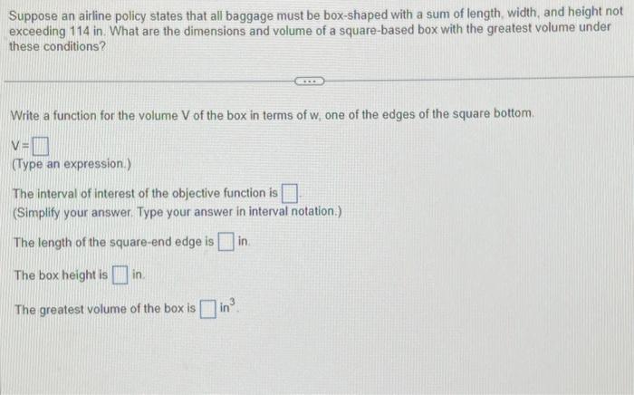 Solved Suppose an airline policy states that all baggage | Chegg.com