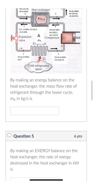 Solved 5 Consider the two stage cascade refrigeration system | Chegg.com