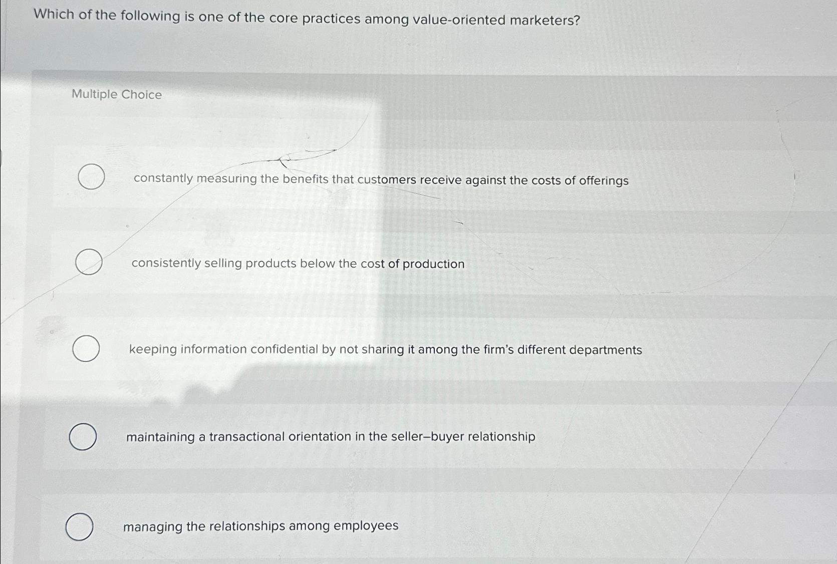 Solved Which of the following is one of the core practices | Chegg.com