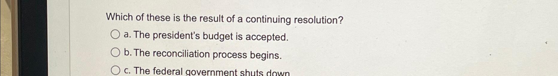 Solved Which of these is the result of a continuing | Chegg.com