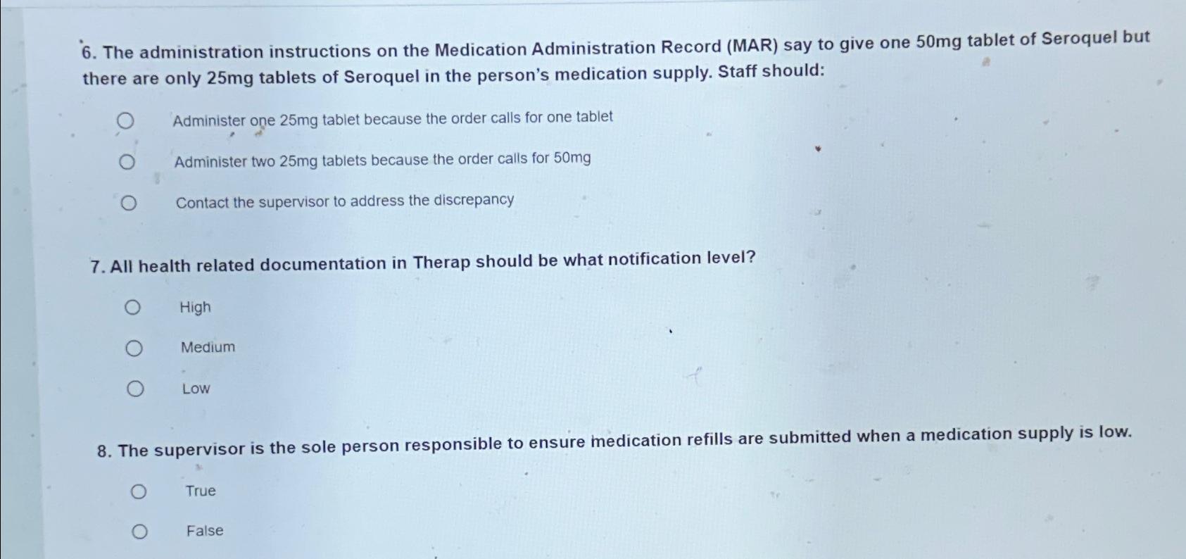 Solved The administration instructions on the Medication | Chegg.com