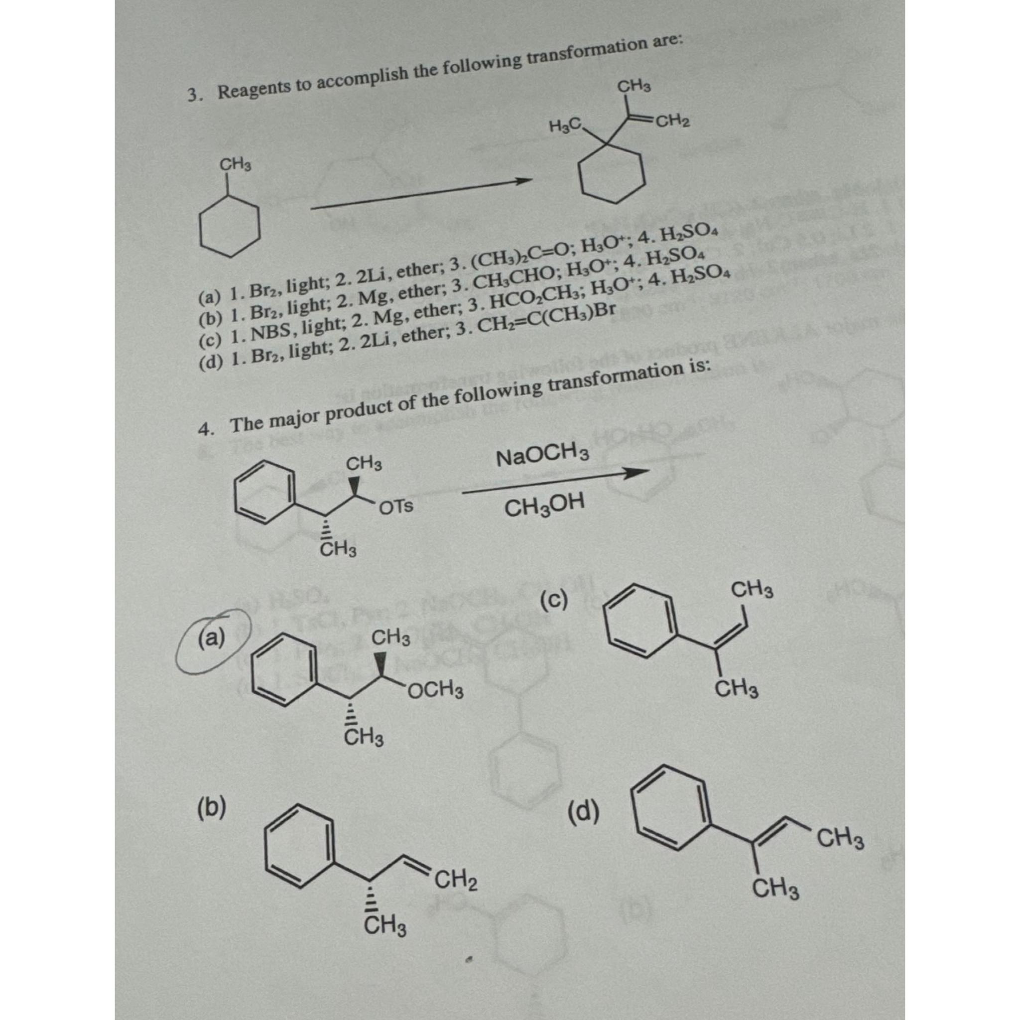 Solved Reagents to accomplish the following transformation | Chegg.com