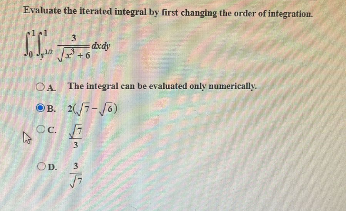 Solved Evaluate the iterated integral by first changing the | Chegg.com
