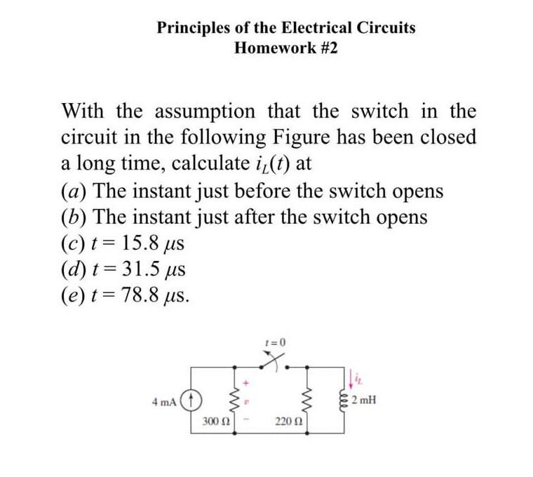 Solved Principles of the Electrical Circuits Homework #2 | Chegg.com