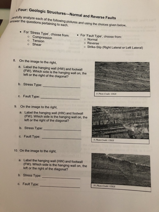 Solved GLG 100 Lab 13: Geologic Structures and Crustal | Chegg.com