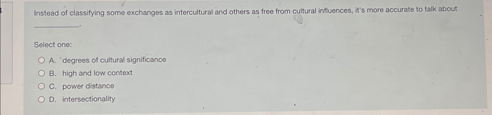 Solved Instead of classifying some exchanges as | Chegg.com