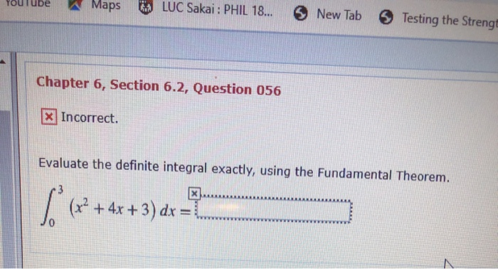 Solved YouTube Maps LUC Sakai : PHIL 18. New Tab Testing the | Chegg.com