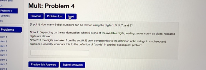 Solved WOK Sets Mult: Problem 4 Problem 4 Settings Previous | Chegg.com