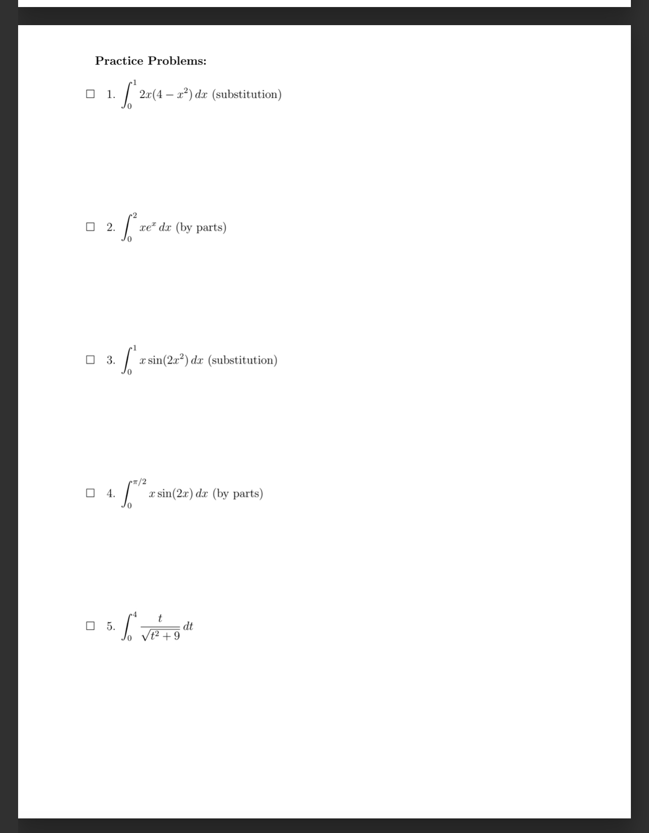 Solved Practice | Chegg.com