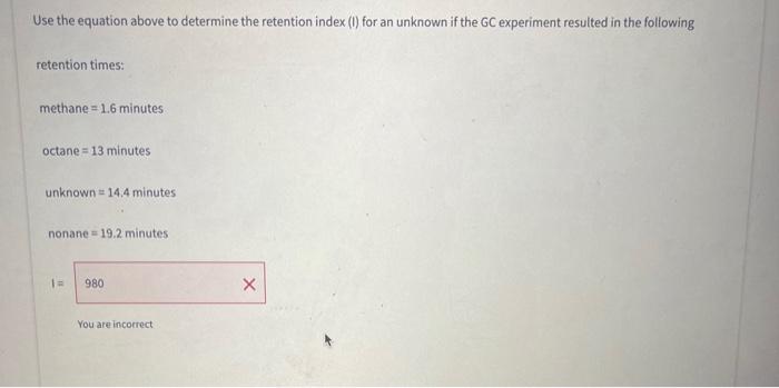 Solved Use the equation above to determine the retention | Chegg.com