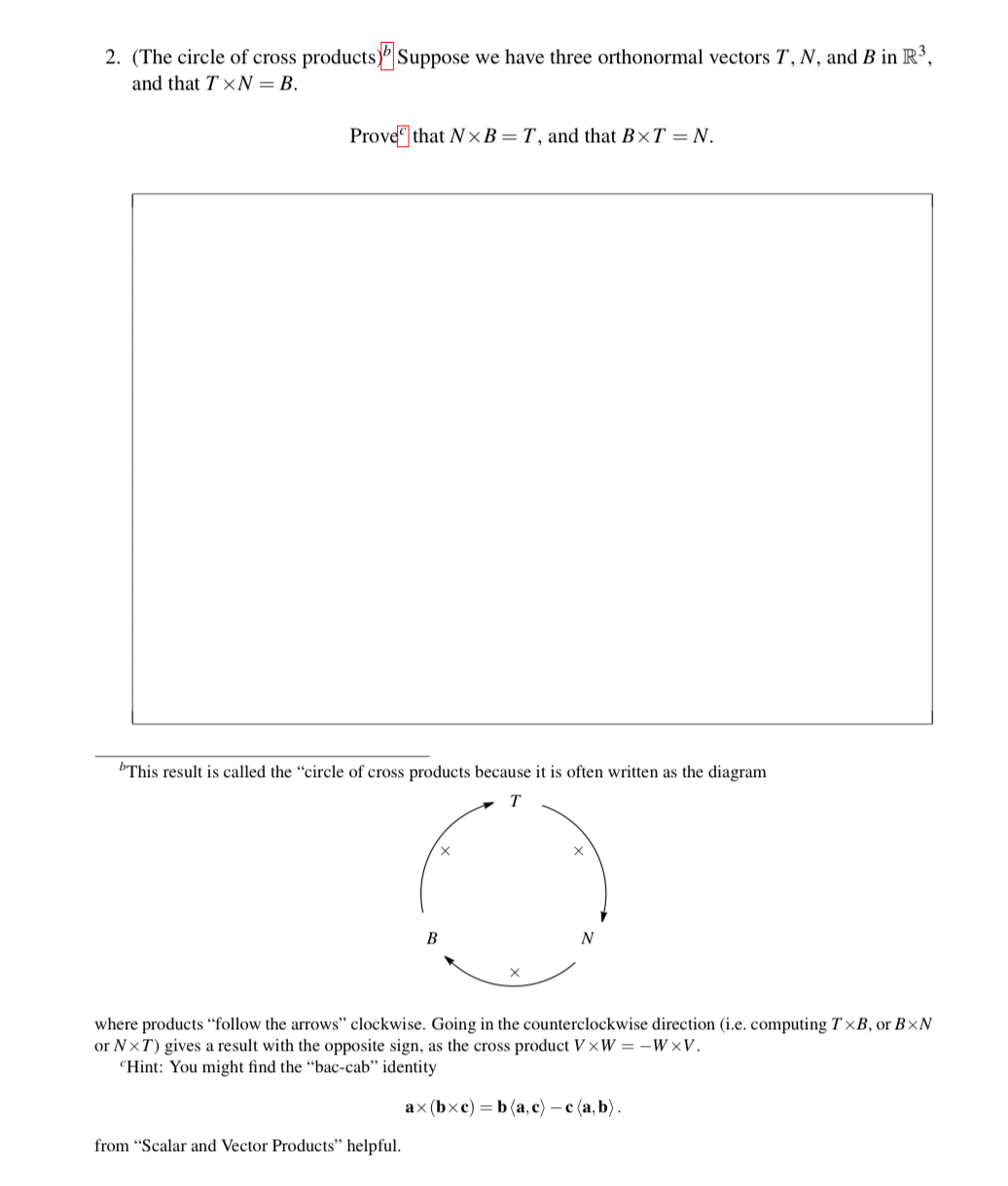 Solved (The circle of cross products) | Chegg.com