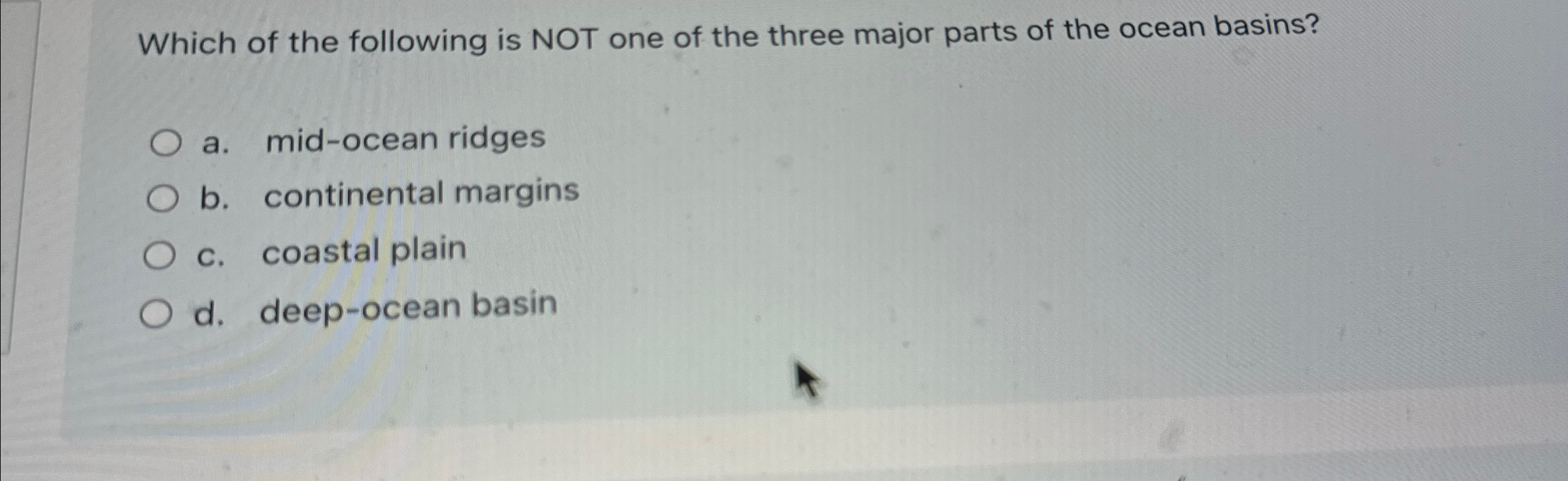 Solved Which of the following is NOT one of the three major | Chegg.com