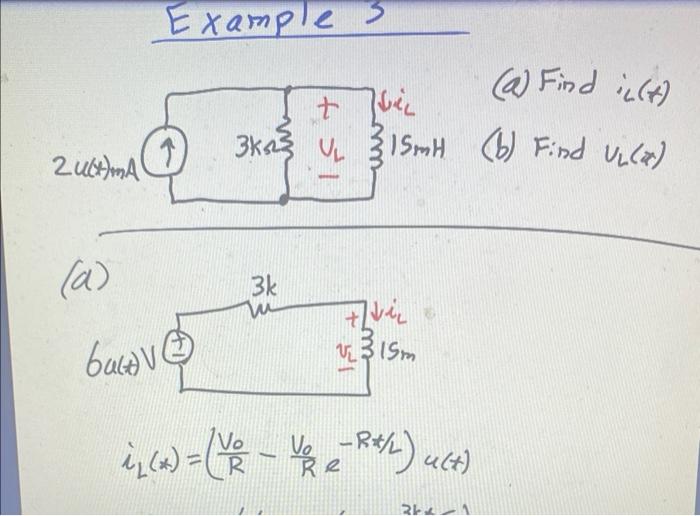 Solved Example 3 (a) Find in(t) (b) Find vL(x) | Chegg.com