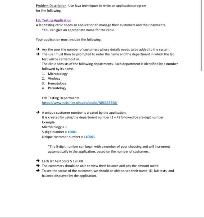 Problem Description: Use Java techniques to write an | Chegg.com