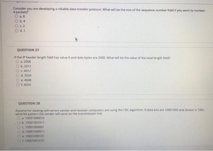 Solved Consider you are developing a reliable data transfer | Chegg.com