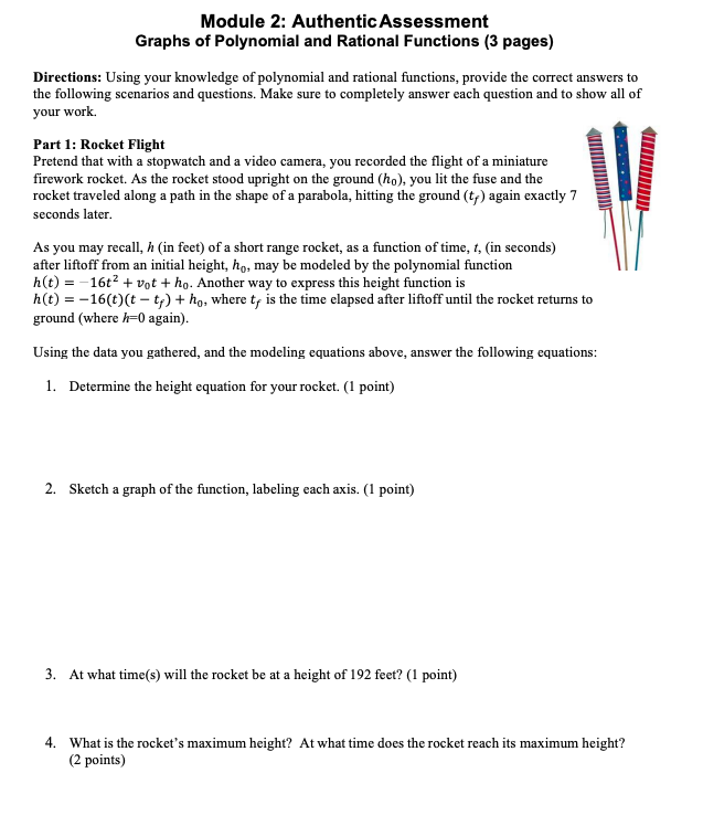 Solved Module 2: Authentic AssessmentGraphs of Polynomial | Chegg.com