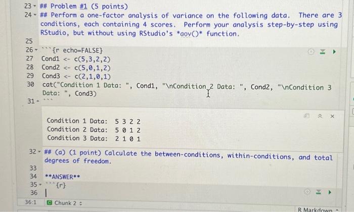 Solved 23 . \#\# Problem \#1 (5 points) 24 . \# Perform a | Chegg.com