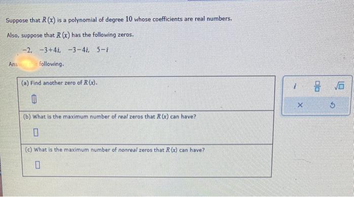 Solved Find all other zeros of P(x)=x3−7x2+20x−24, given | Chegg.com