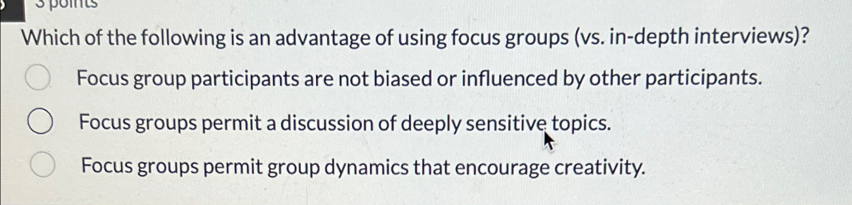 Solved Which of the following is an advantage of using focus | Chegg.com