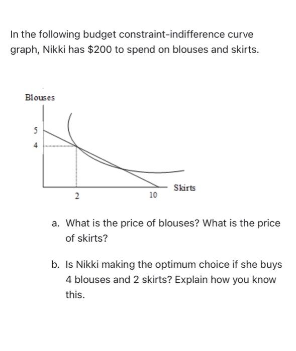 Solved In the following budget constraint-indifference curve | Chegg.com