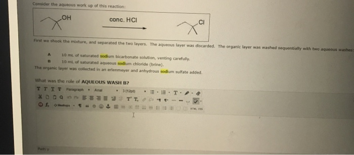 Solved Consider the aqueous work up of this reaction: ОН Xo | Chegg.com