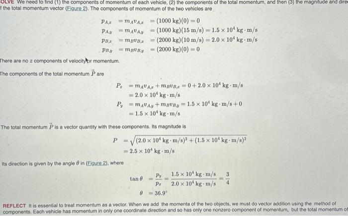 Solved Let's begin by calculating the total momentum of two | Chegg.com