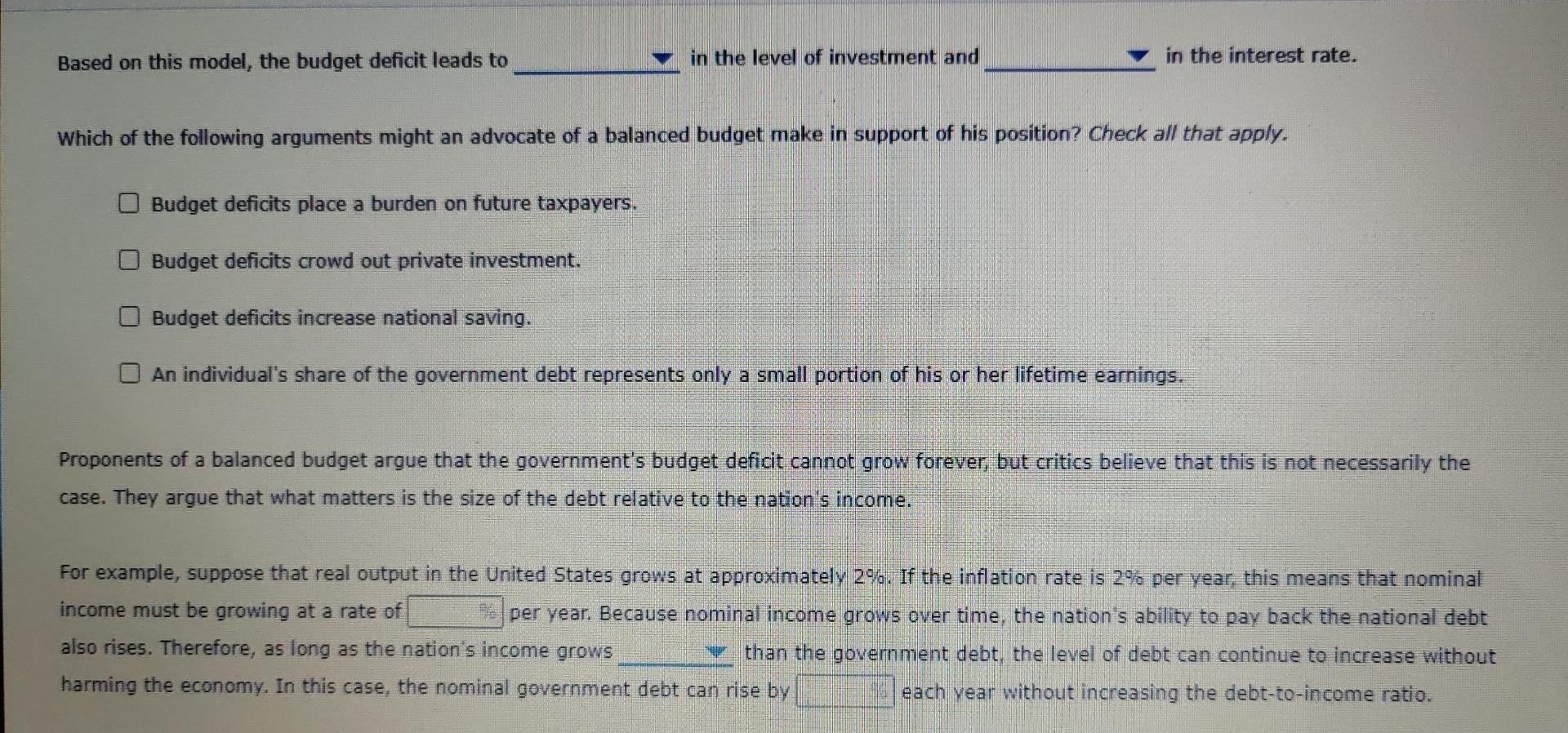 Solved 5. Impact of budget deficits The following graph | Chegg.com