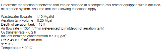 Solved Determine the fraction of benzene that can be | Chegg.com