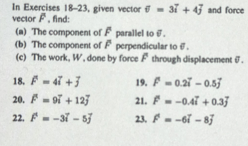 Solved In Exercises 18-23, ﻿given vector | Chegg.com