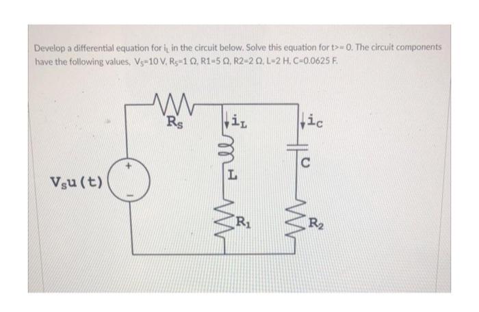 Solved Develop a differential equation for i in the circuit | Chegg.com