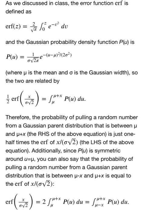 As we discussed in class, the error function erf is | Chegg.com